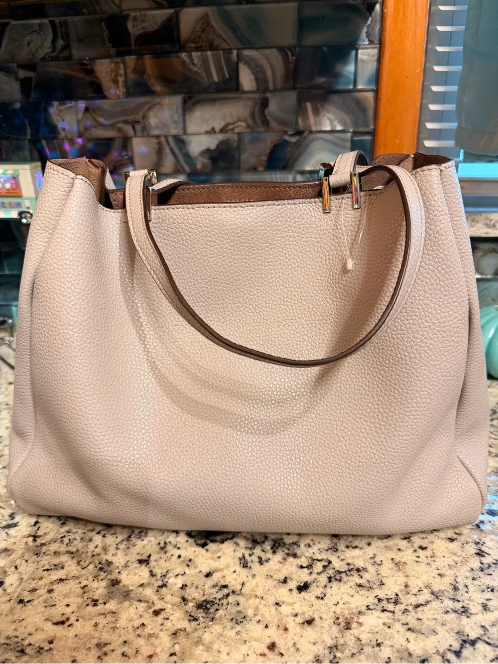 kate spade | Bags | Womens Kate Spade Pebbled Leather Tote Bag In Light ...